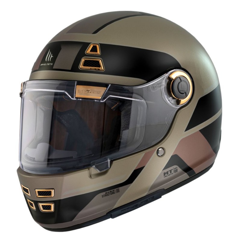 Casco MT FF119 Jarama 68TH C9 dorado mate
