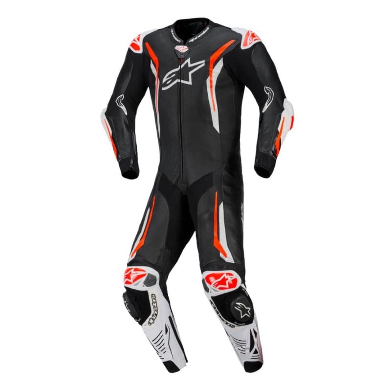 Costume ALPINESTARS GP Tech V5 1 PC noir / blanc / rouge fluo