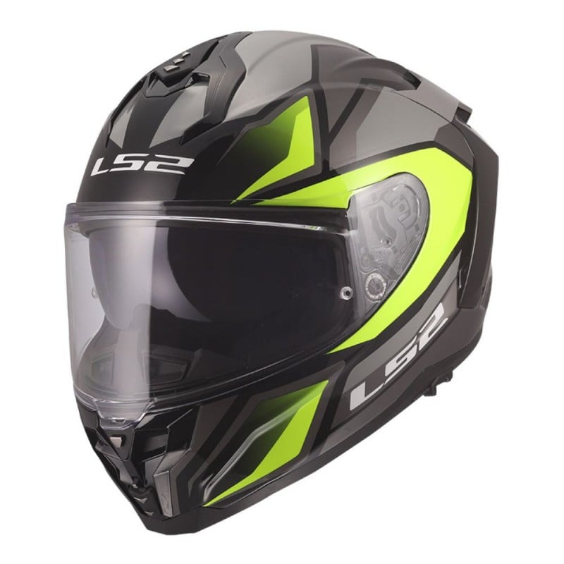 Capacete LS2 FF817 Challenger II Viper cinza brilhante / h-v amarelo