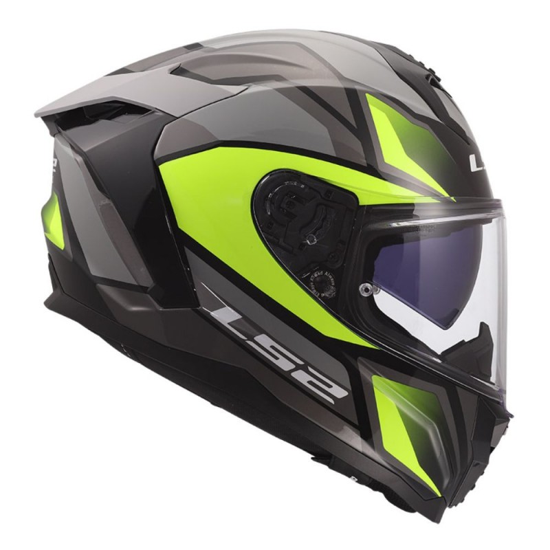 Capacete LS2 FF817 Challenger II Viper cinza brilhante / h-v amarelo