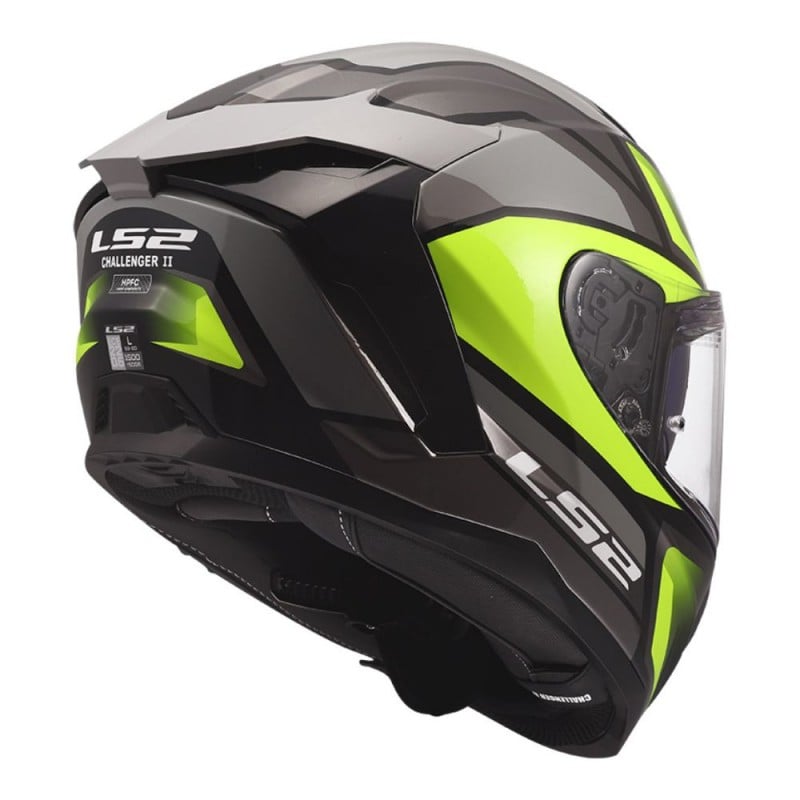 Capacete LS2 FF817 Challenger II Viper cinza brilhante / h-v amarelo