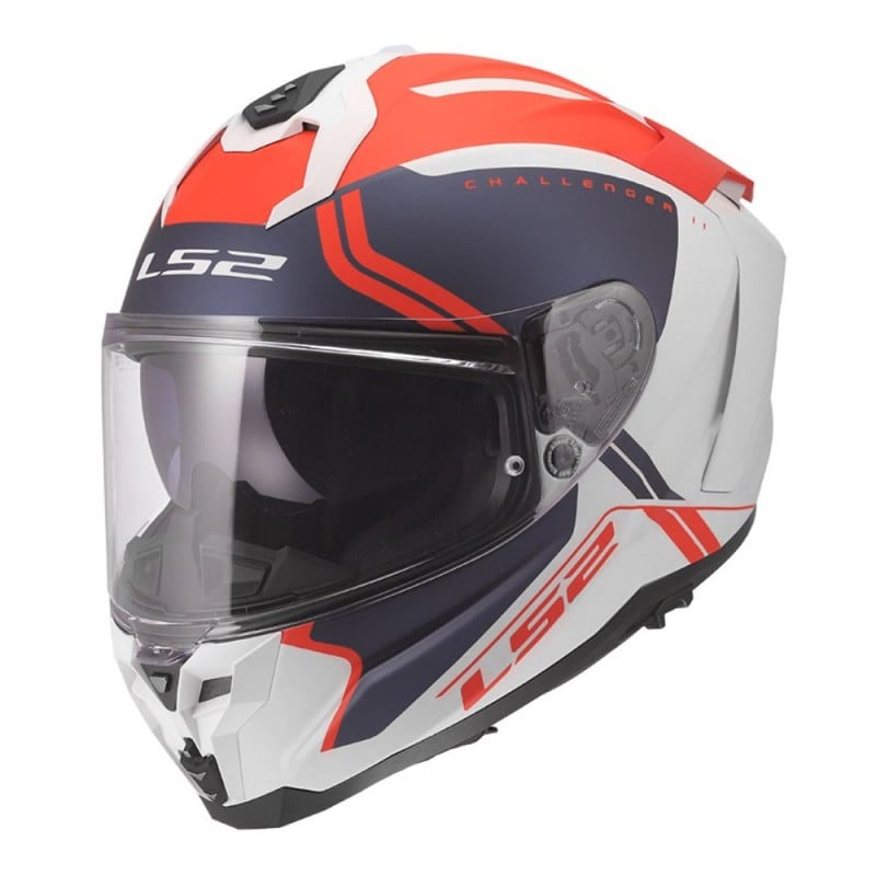 LS2 FF817 Challenger II Titan blanco mate / azul / rojo