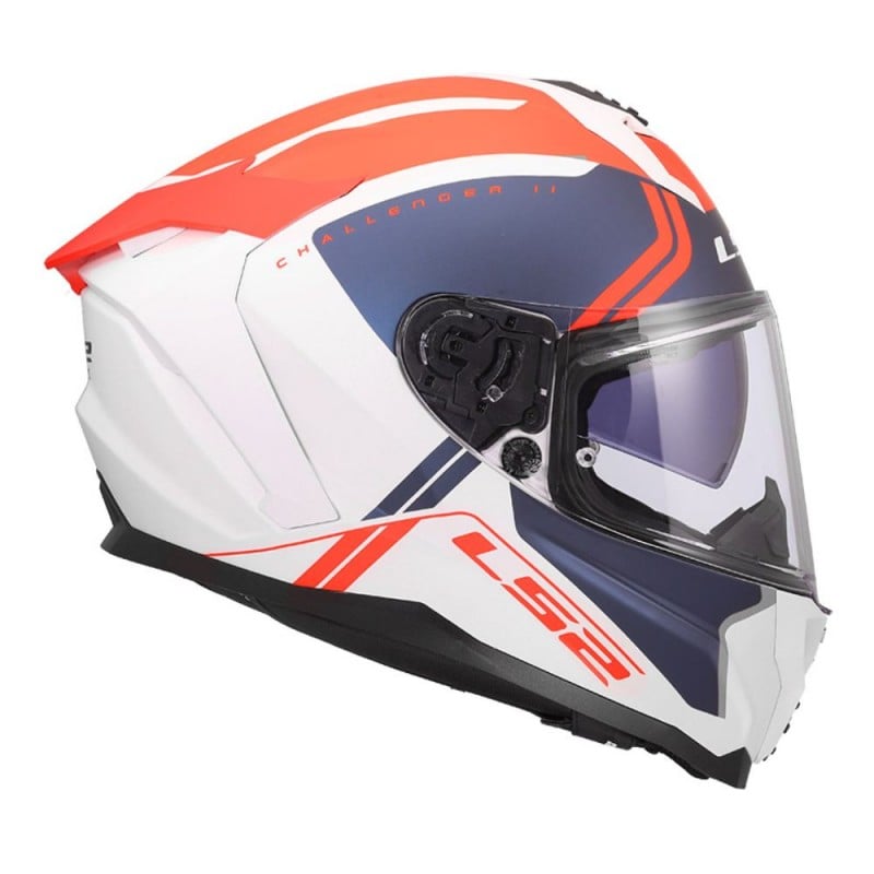 LS2 FF817 Challenger II Titan blanco mate / azul / rojo
