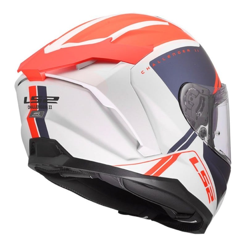 LS2 FF817 Challenger II Titan blanco mate / azul / rojo
