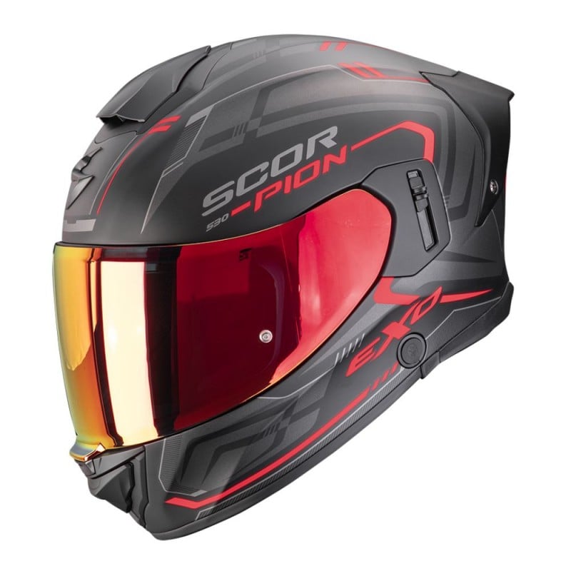 Capacete SCORPION EXO-530 Air Slope preto fosco / vermelho