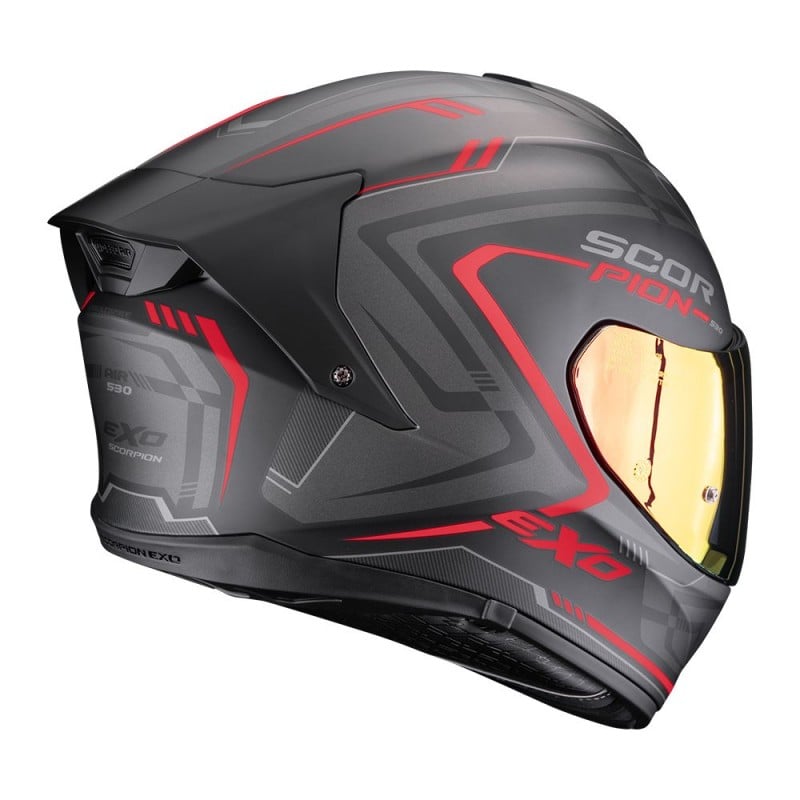 Capacete SCORPION EXO-530 Air Slope preto fosco / vermelho