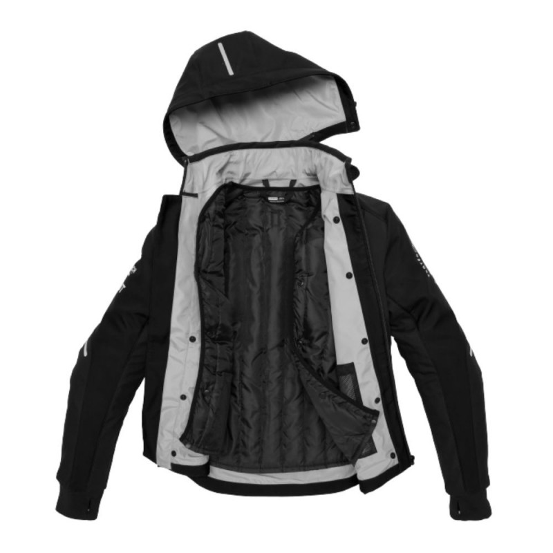 Chaqueta SPIDI Hoodie Armor H2out negro / blanco