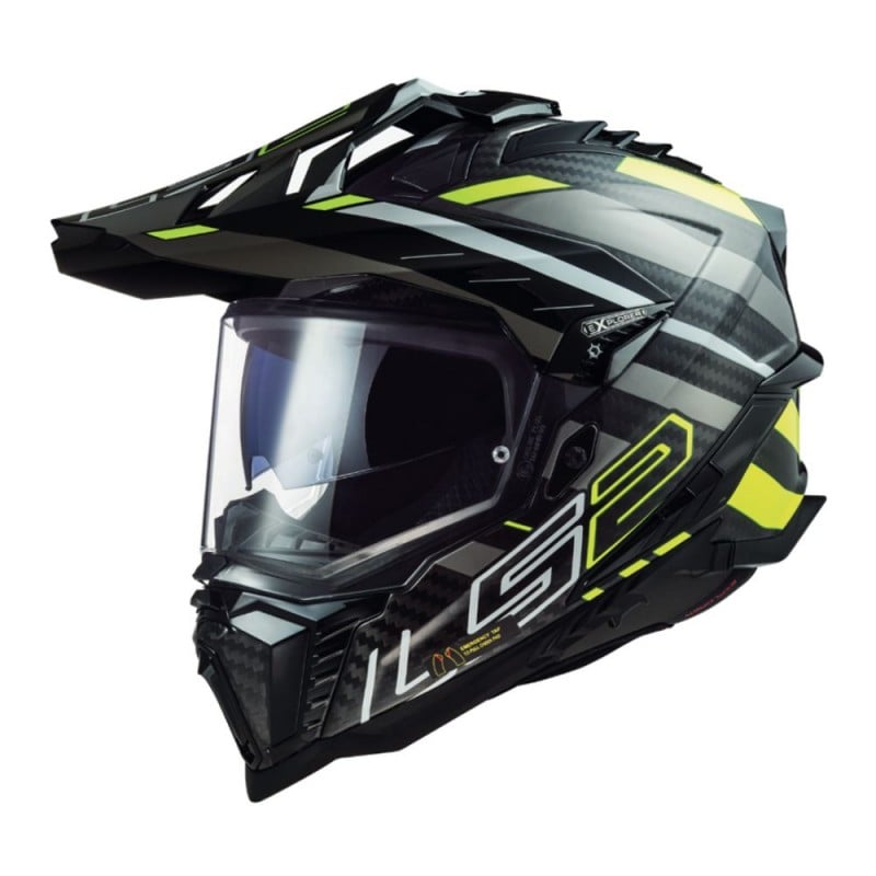 Casco LS2 MX701 C Explorer Edge GL negro H-V / amarillo